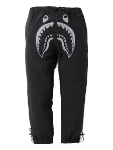A BATHING APE Reflective Shark 2layer Pants - Black