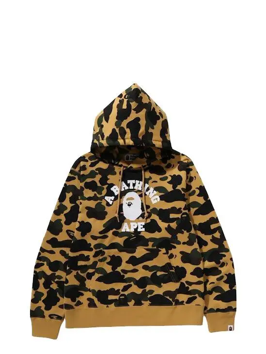BAPE 1st Camo College Pullover Hoodie - Yellow