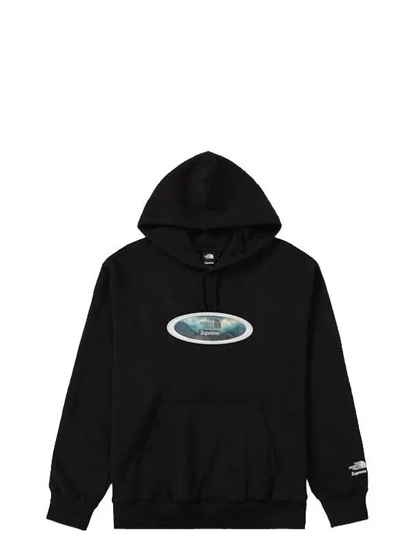 Supreme The North Face Lenticular Mountains Hooded Sweatshirt - Black