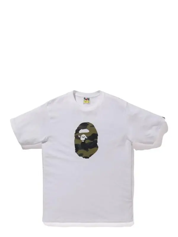A BATHING APE Premium Summer Bag 1st Camo Ape Head Tee Shirt - White/green