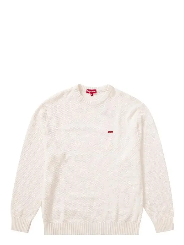 Supreme Textured Small Box Sweater - White