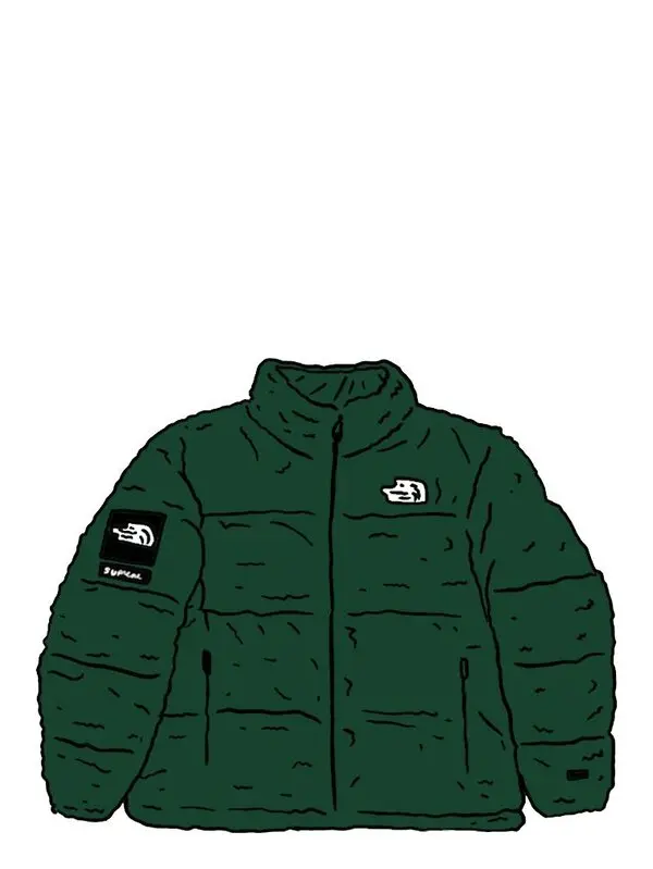 Supreme The North Face Faux Fur Nuptse Jacket - Green