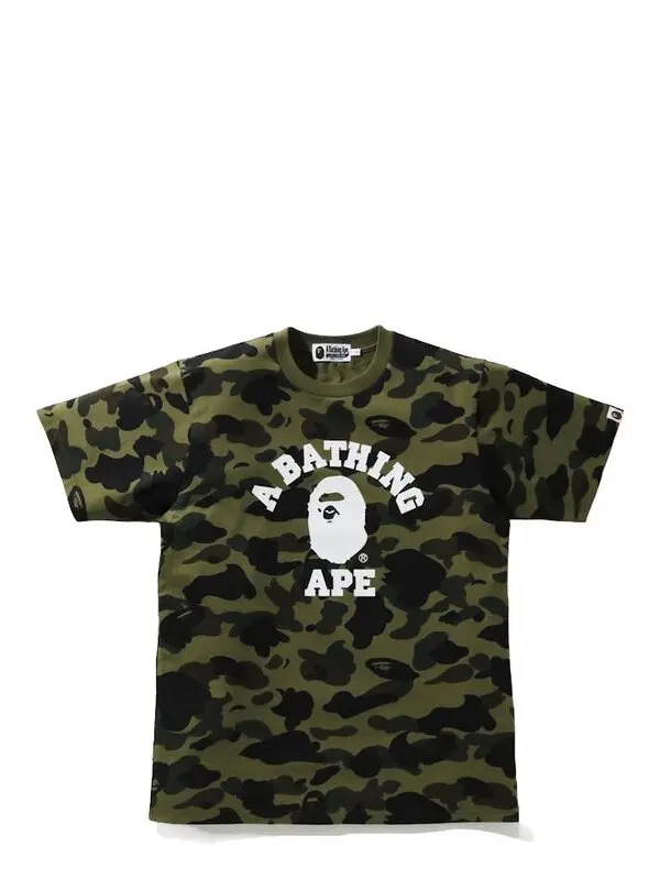 A BATHING APE 1st Camo College Tee Shirt - Green