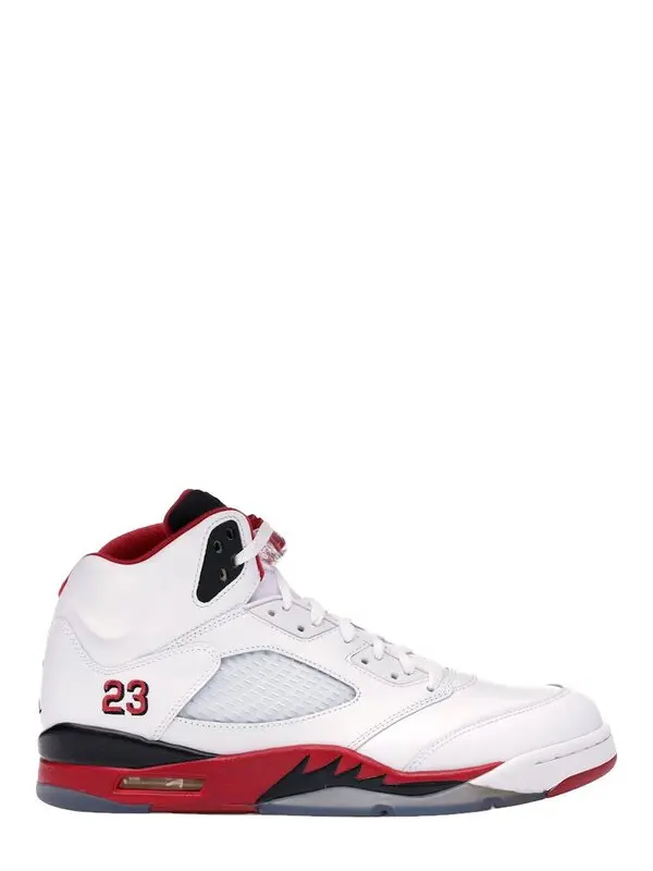 JORDAN 5 Retro Tongue - White/fire Red/black