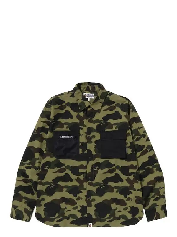 A BATHING APE 1st Camo Outdoor Detail Pocket Relaxed Fit Shirt - Green