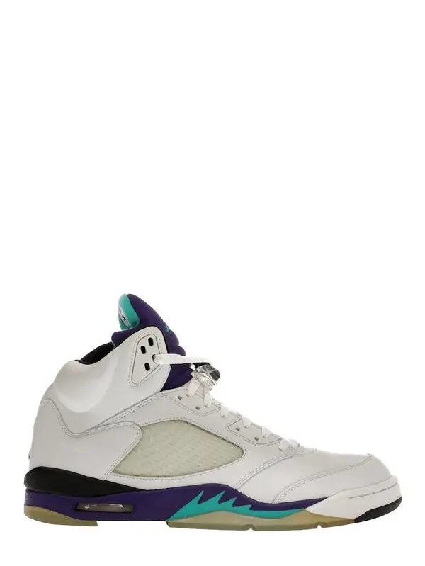 JORDAN 5 Retro Grape Sneakers - White/grape Ice/new Emerald
