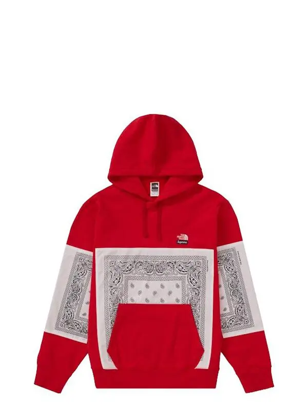 Supreme The North Face Bandana Hooded Sweatshirt - Red