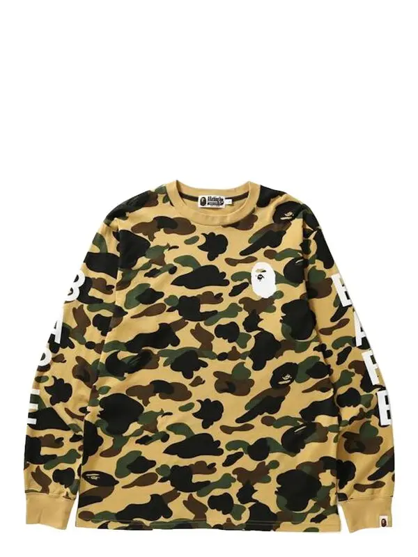 A BATHING APE 1st Camo Long Sleeve Tee Shirt Tee Shirt - Yellow