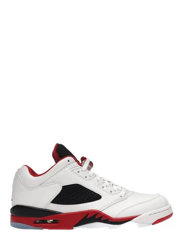 JORDAN 5 Retro Low Top Sneakers - White/fire Red/black