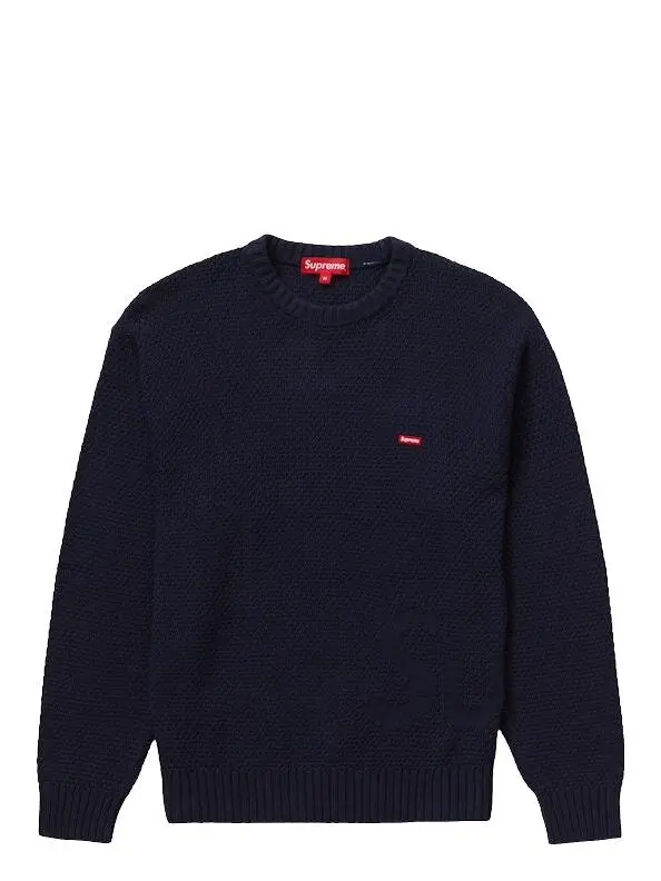 Supreme Textured Box Sweater - Navy Blue