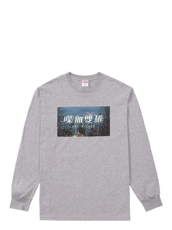 Supreme The Killer Long Sleeve Tee Shirt - Heather Grey