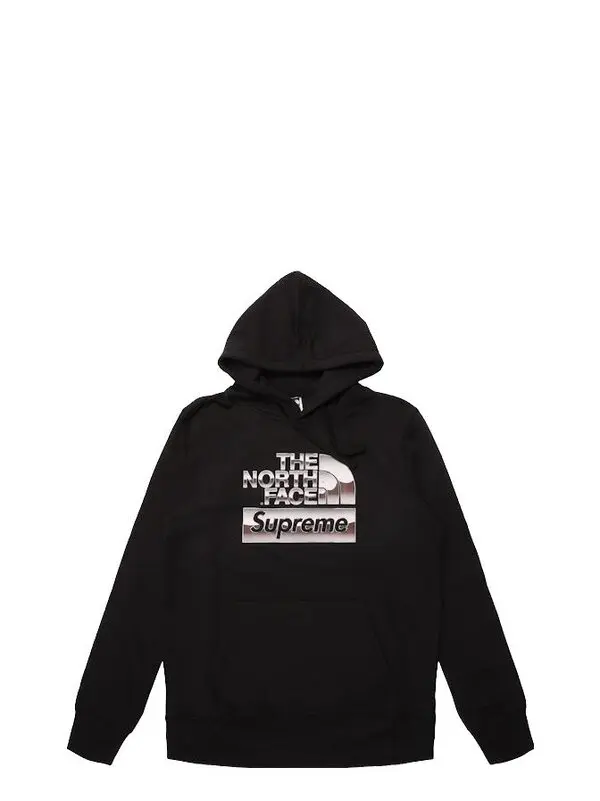 Supreme The North Face Metallic Logo Hooded Sweatshirt - Black