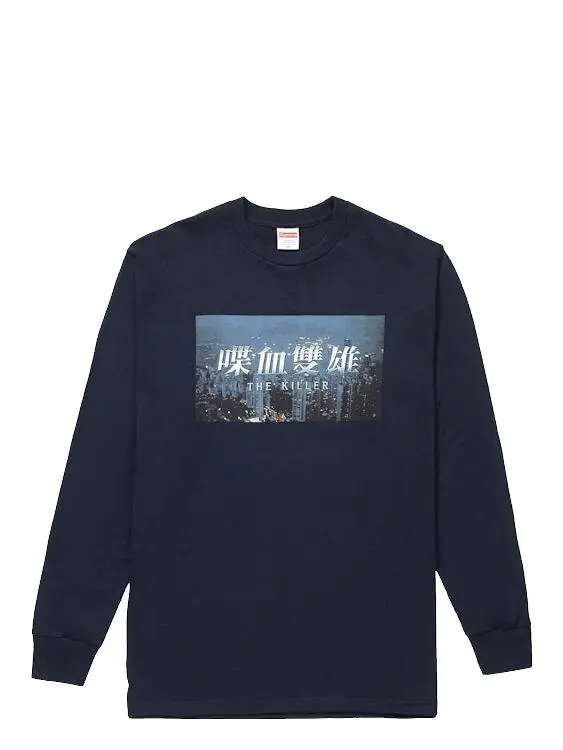 Supreme The Killer Long Sleeve Tee Shirt - Navy Blue