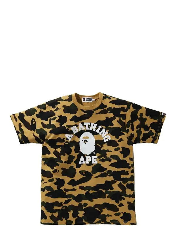 A BATHING APE 1st Camo College Tee Shirt Tee Shirt - Yellow