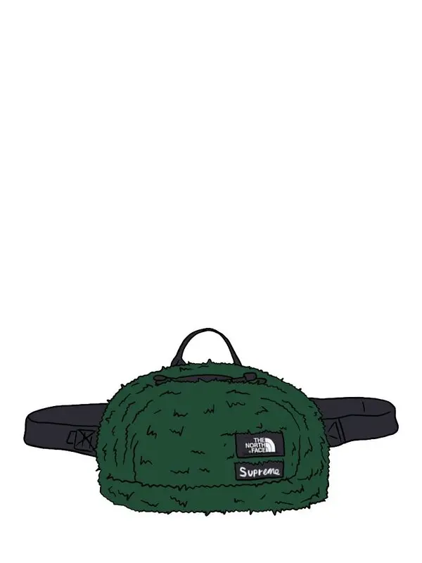 Supreme The North Face Faux Fur Waist Bag By - Green