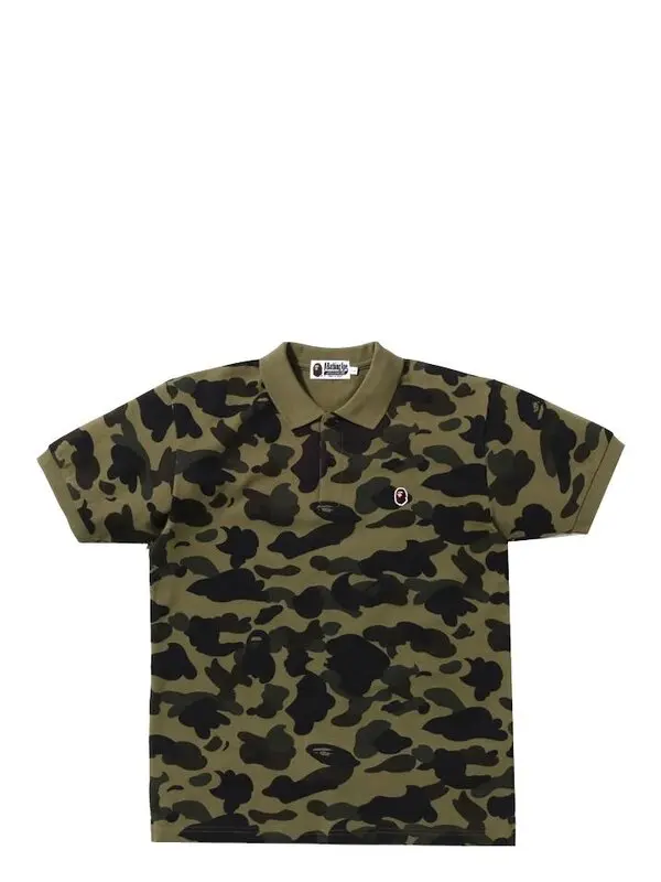 A BATHING APE 1st Camo One Point Polo Shirt - Green