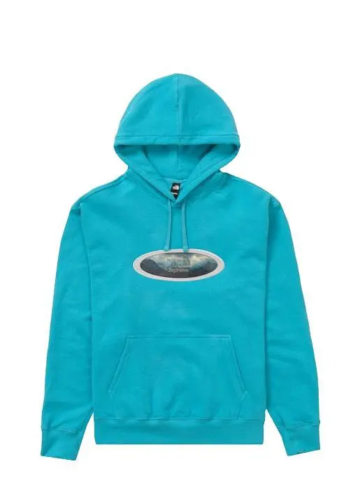 Supreme The North Face Lenticular Mountains Hooded Sweatshirt - Teal