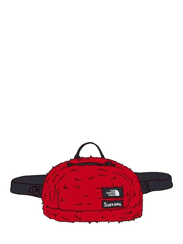 Supreme The North Face Faux Fur Waist Bag - Red