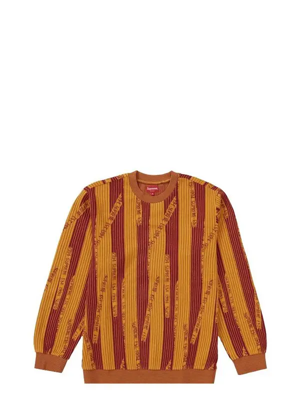Supreme Textured Stripe Crewneck Sweatshirt - Yellow