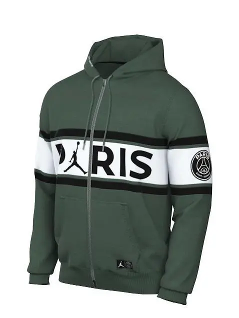 JORDAN Paris Saintgermain Full Zip Hoodie - Noble Green