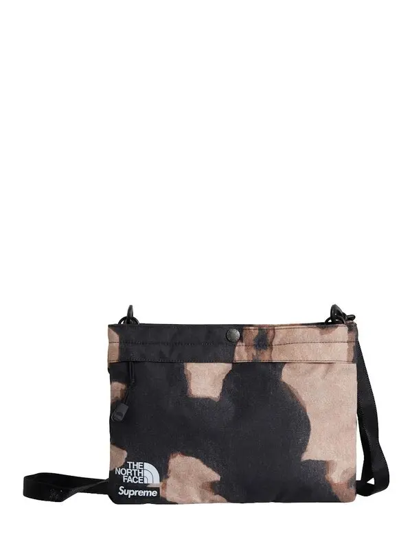 Supreme The North Face Bleached Denim Print Shoulder Bag - Black