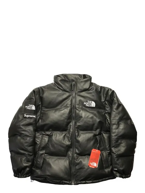 Supreme The North Face Leather Nuptse Jacket - Black