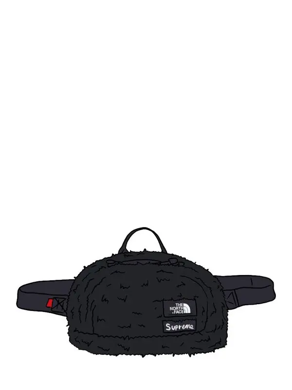 Supreme The North Face Faux Fur Waist Bag - Black