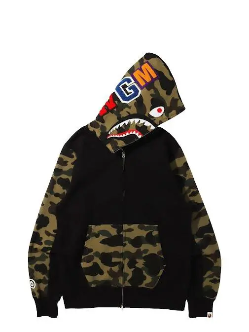 BAPE 1st Camo Shark Full Zip Hoodie - Black