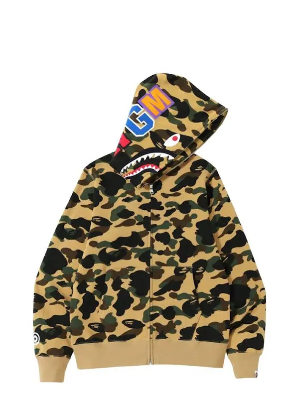 BAPE 1st Camo Shark Zip Hoodie - Misted Yellow