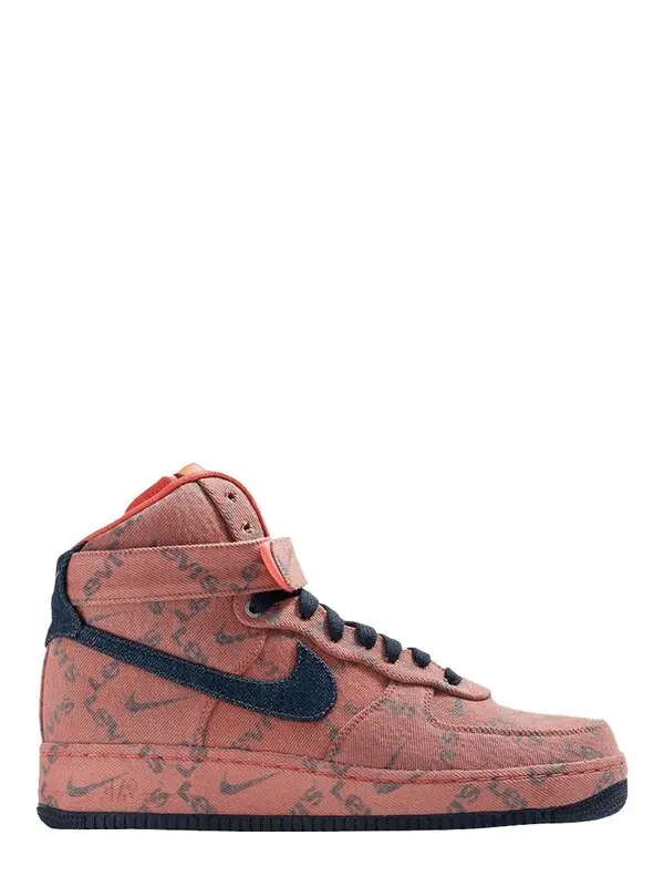 Nike Air Force 1 High Levi's Exclusive Denim Sneakers - Red Denim/navy Blue Denim