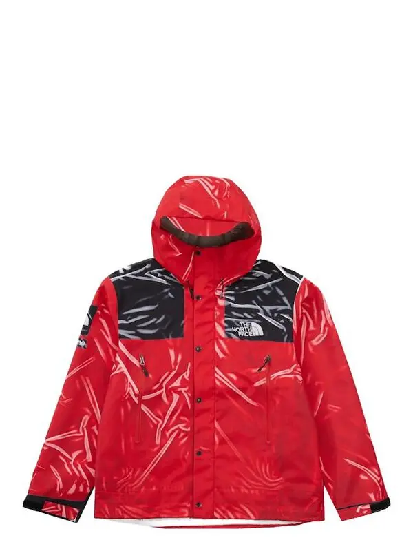 Supreme The North Face Printed Taped Seam Shell Trompe L'oeil Jacket - Red
