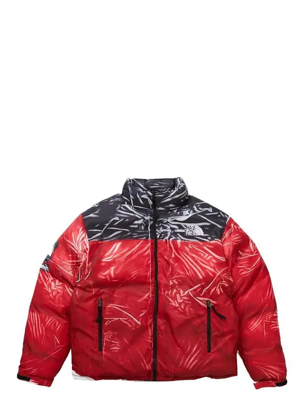Supreme The North Face Printed Nuptse Trompe L'oeil Jacket - Red