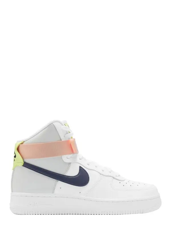Nike Force 1 High Sneakers - White/midnight Navy Blue/light Orange