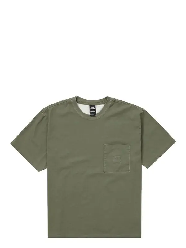 Supreme The North Face Pigment Printed Pocket Tee Shirt - Olive