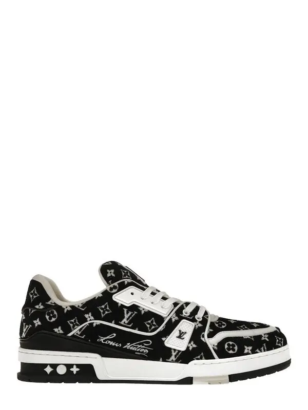 LOUIS VUITTON Trainer Monogram Textile Sneaker - Black/white