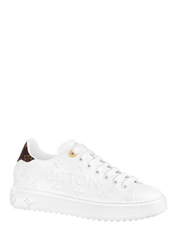 LOUIS VUITTON Time Out Debossed Monogram Sneakers - White