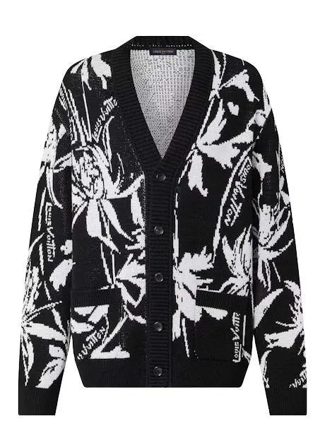 LOUIS VUITTON Jacquard Cardigan - Black