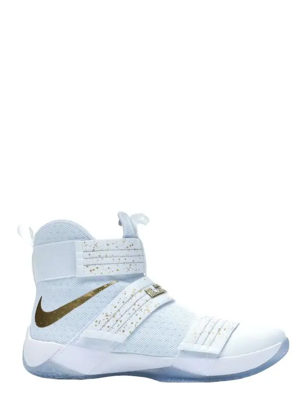 Nike Lebron Zoom Soldier 10 High-top Sneakers - White/metallic Gold/dark Obsidian