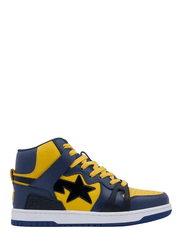 BAPE A Bathing Ape Sta 93 Hi Sneakers - Blue/yellow/black