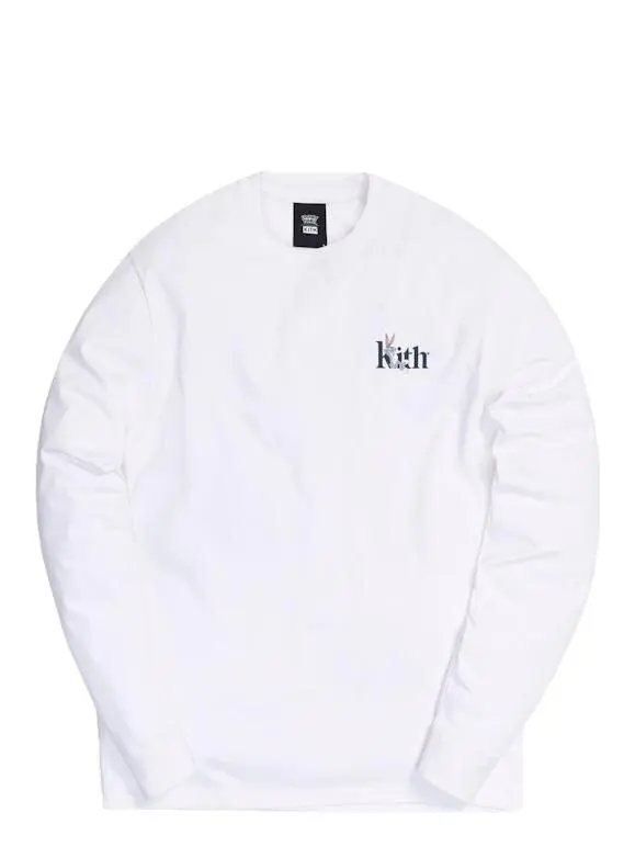 Kith X Looney Tunes Bugs Serif Long Sleeve Tee Shirt - White