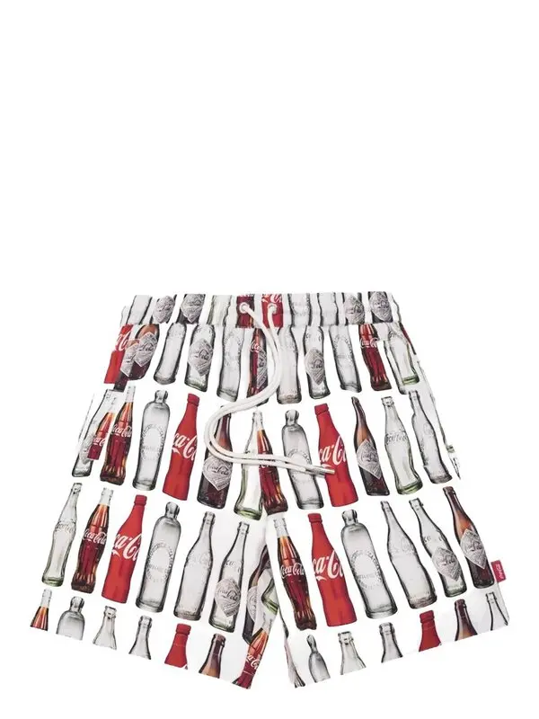 Kith X Coca-cola Surf Board Print Hardaway Shorts - White