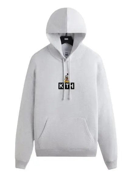 Kith X Disney Pluto Classic Logo Hoodie - Light Heather Grey