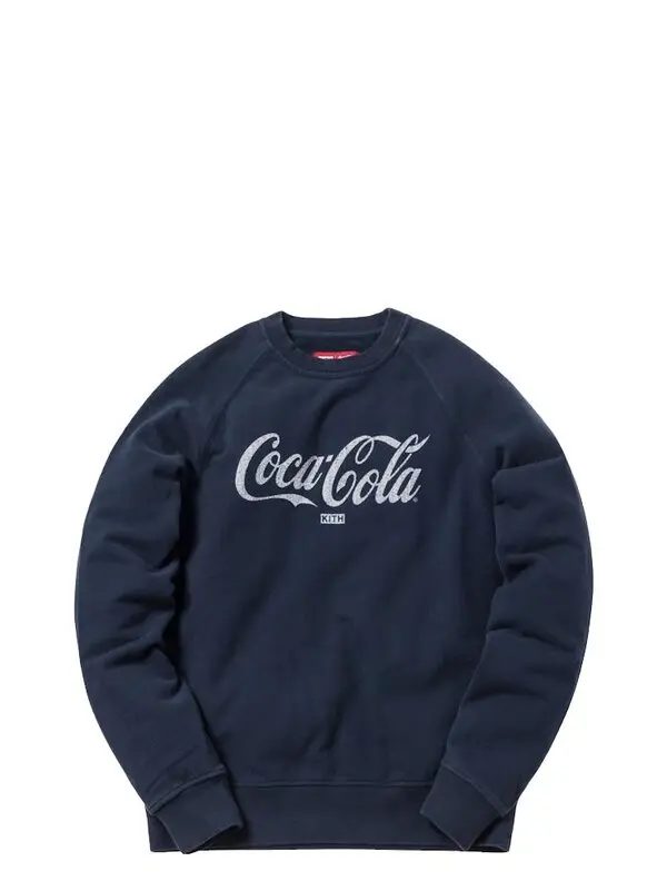 Kith X Coca-cola Rugby Shirt Crewneck Sweatshirt - Navy Blue