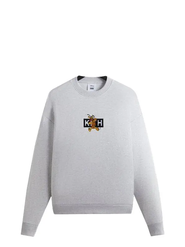 Kith X Disney Pluto Classic Logo Crewneck Sweatshirt - Light Heather Grey