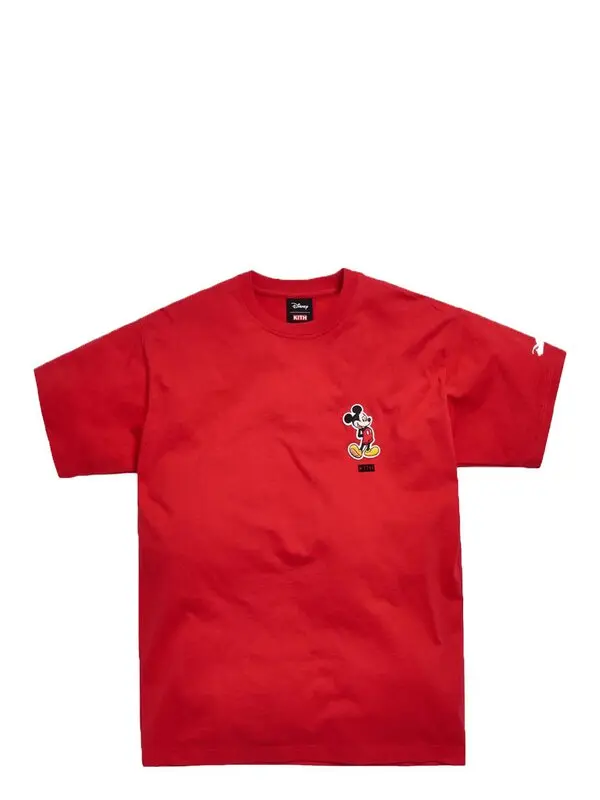 Kith X Disney 90s Classic Logo Mickey Tee Shirt - Red