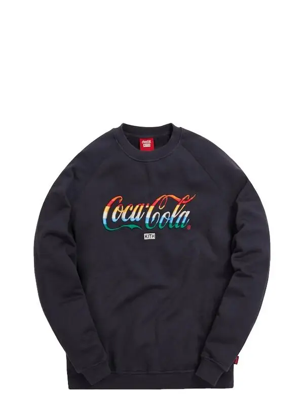 Kith X Cocacola Striped Crewneck Sweatshirt - Black