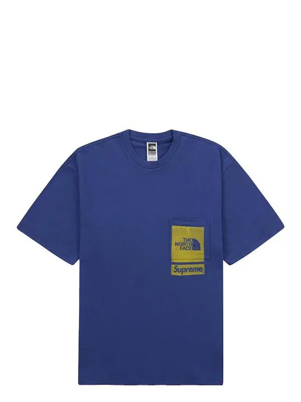 Supreme The North Face Printed Pocket Tee Shirt - Navy Blue