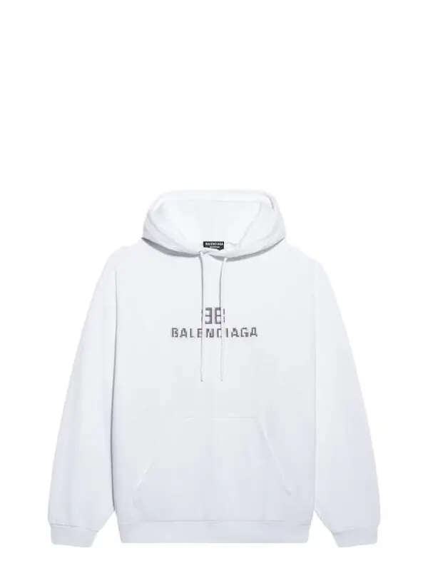 Balenciaga Bb Pixel Medium Fit Hoodie - White