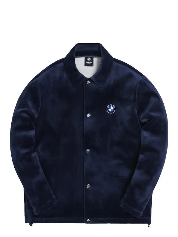 Kith X Bmw Velour Coaches Jacket - Navy Blue