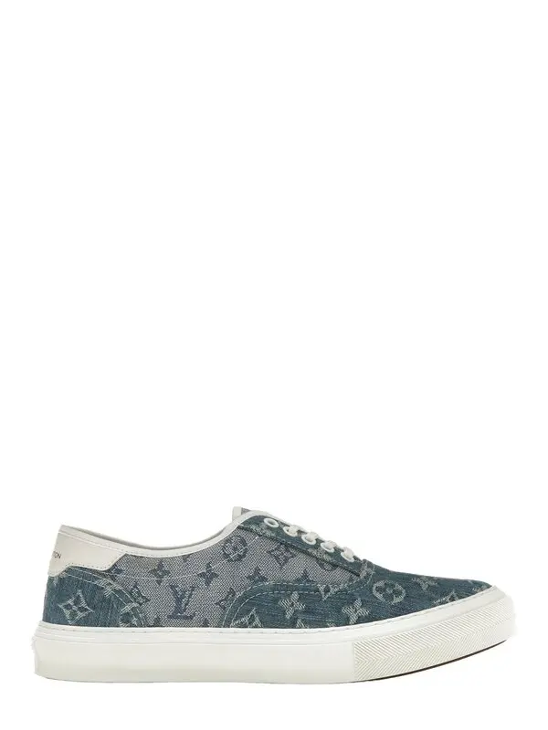 LOUIS VUITTON Trocadero Monogram Denim Sneakers - Blue/white
